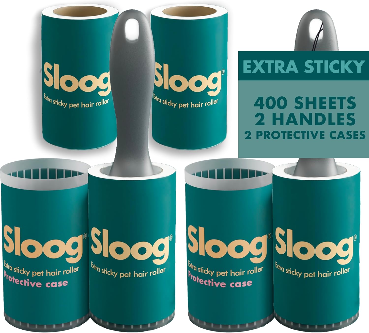 Amazon.com: Sloog Lint Rollers for Pet Hair - Extra Sticky - Cat & Dog ...