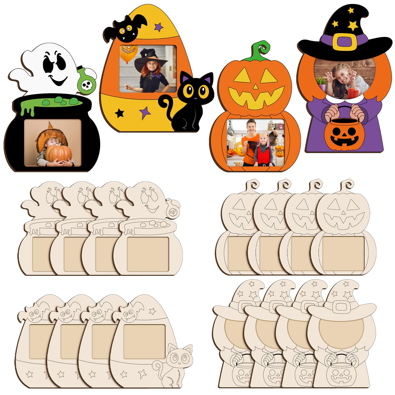Amazon.com: Yousoontic 16 Pcs Halloween Picture Frame Craft Kit for ...