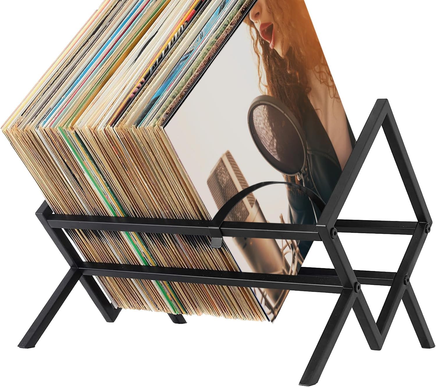 Pomurom Vinyl Record Storage Holder Stand, Metal Vinyl Record Display ...