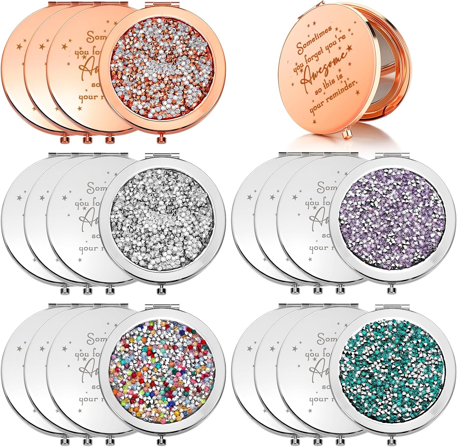 Amazon.com: Roowest 20 Pcs Inspirational Compact Mirror You're Awesome ...