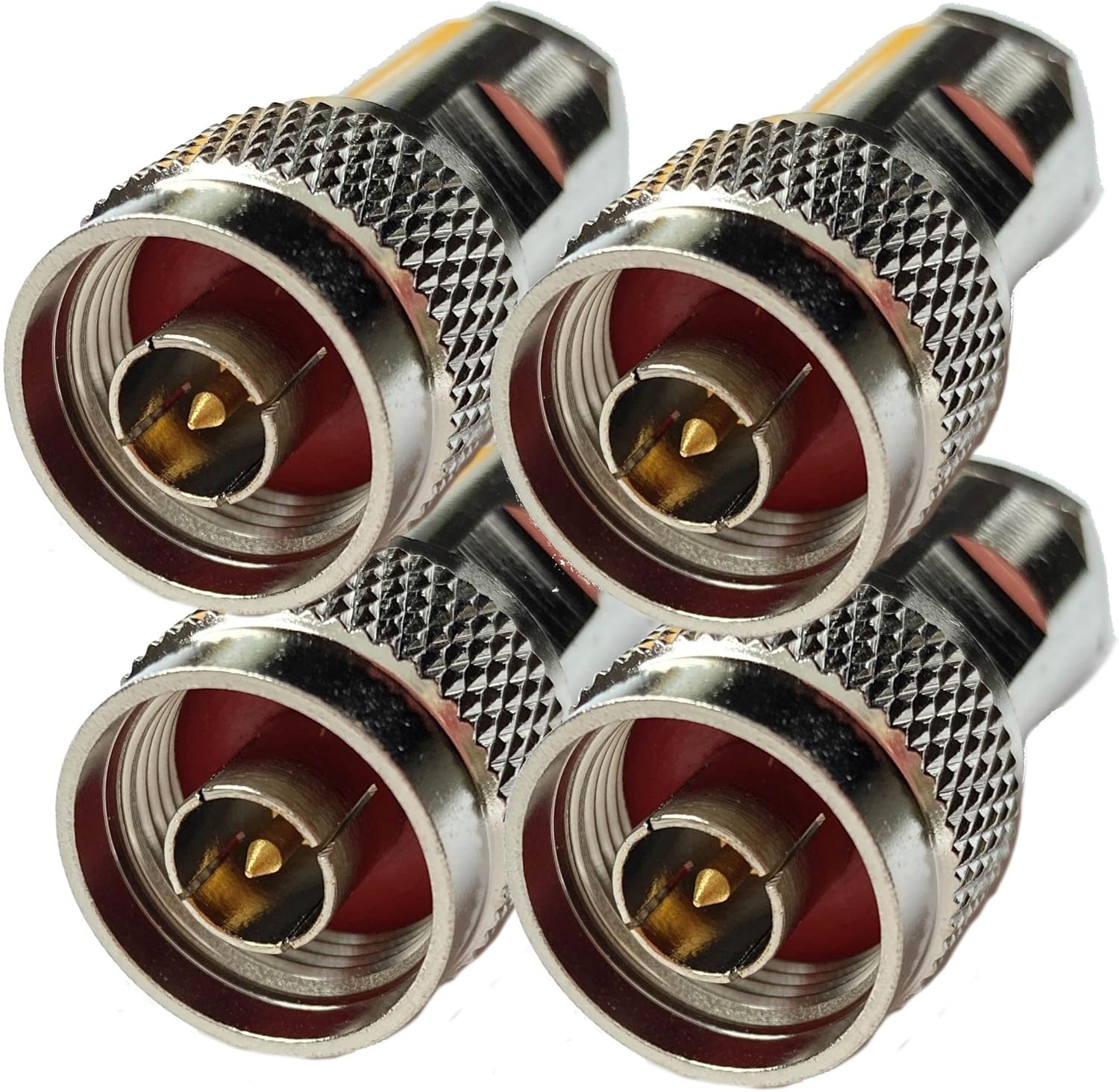 Amazon | N型コネクタ 5D用 N型オス 4個セット 純銅金メッキ内導体 高耐熱PTFEテフロン絶縁 N型接栓 NPコネクタ 50Ω同軸用 5Dケーブル用 NP接栓 NP-5 | ノー ...