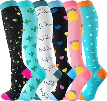 Amazon.com: bropite Zipper Open Toe and 6 Pairs Compression Socks 15 ...