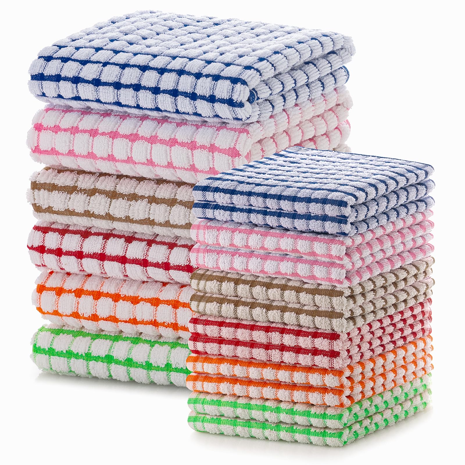Amazon.com: ZHMZ 100% Cotton Kitchen Towels and Dishcloths Set, Set of ...