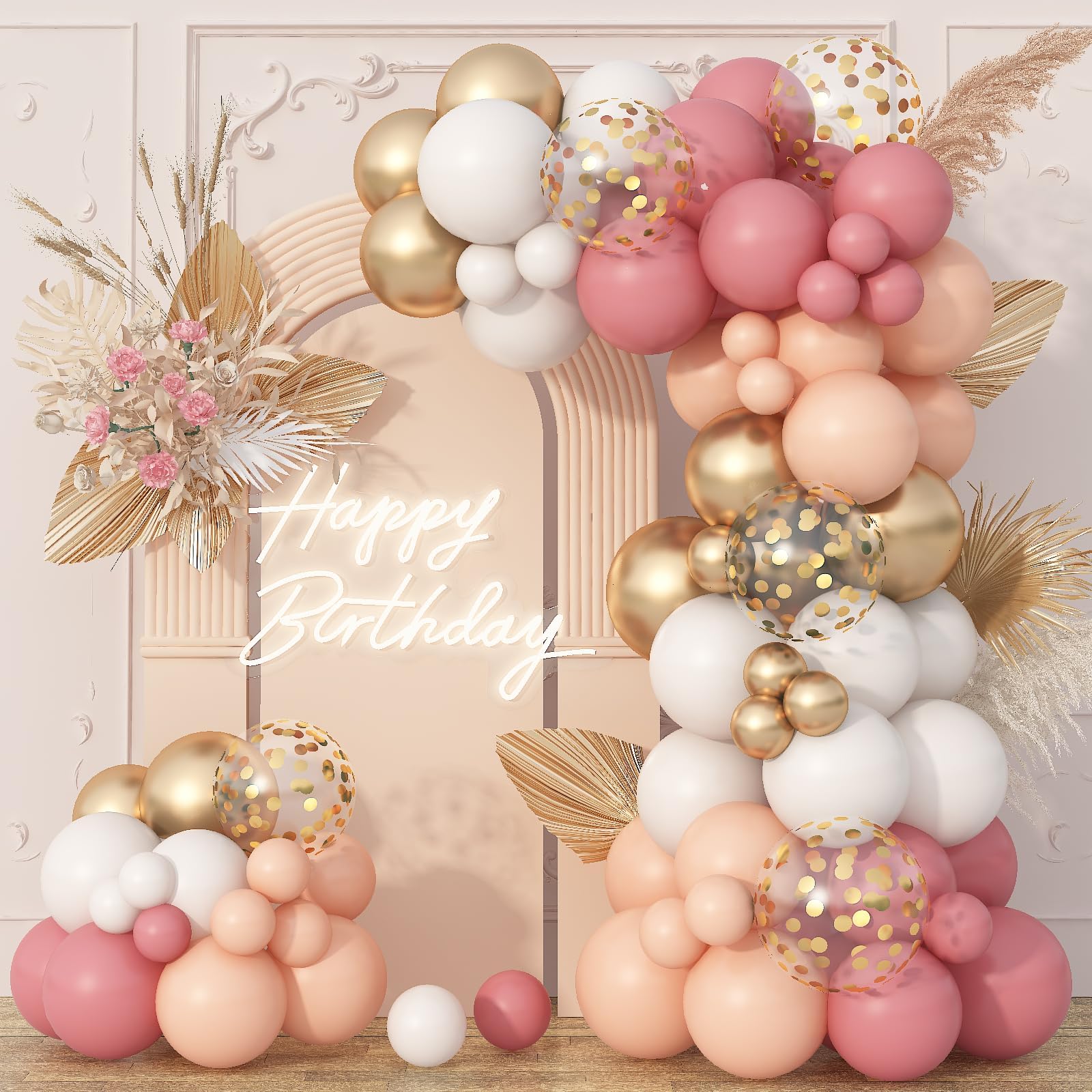 Amazon.com: Blush Beige Balloons, 12 Inch Retro Pink Cream Gold ...