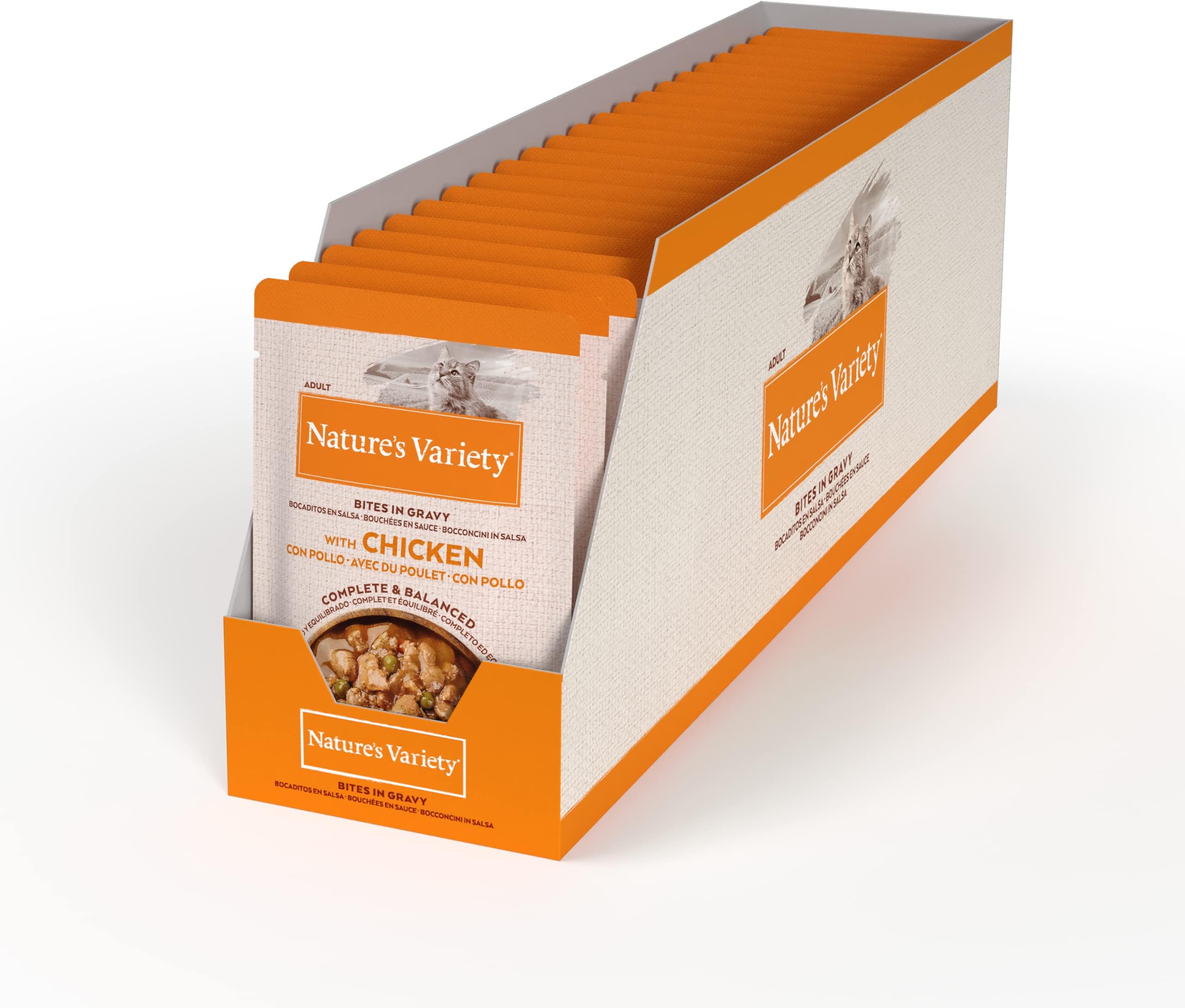 Nature's Variety Original Bites in Gravy Chicken Pouches for Adult Cats ...