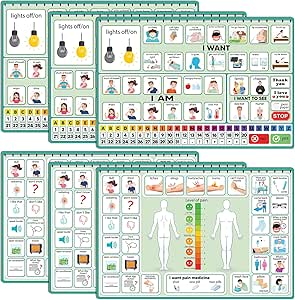 Amazon.com: 6 Pcs Communication Board for Nonverbal Adults Aphasia ...