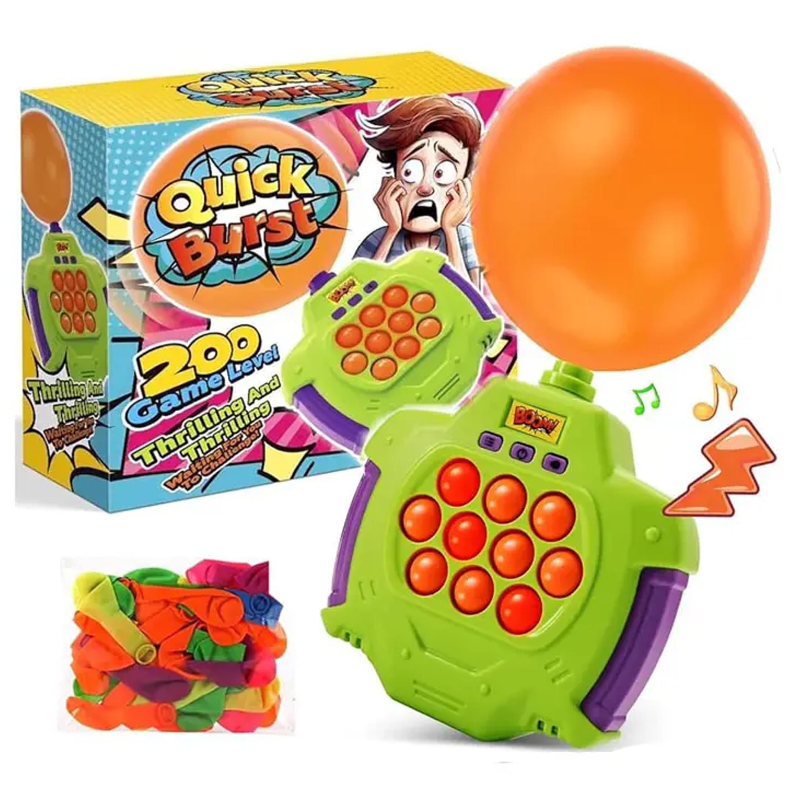 Amazon.com: RAHATBEE Quick Push Pop Game with Balloons, Light Up Pop It ...