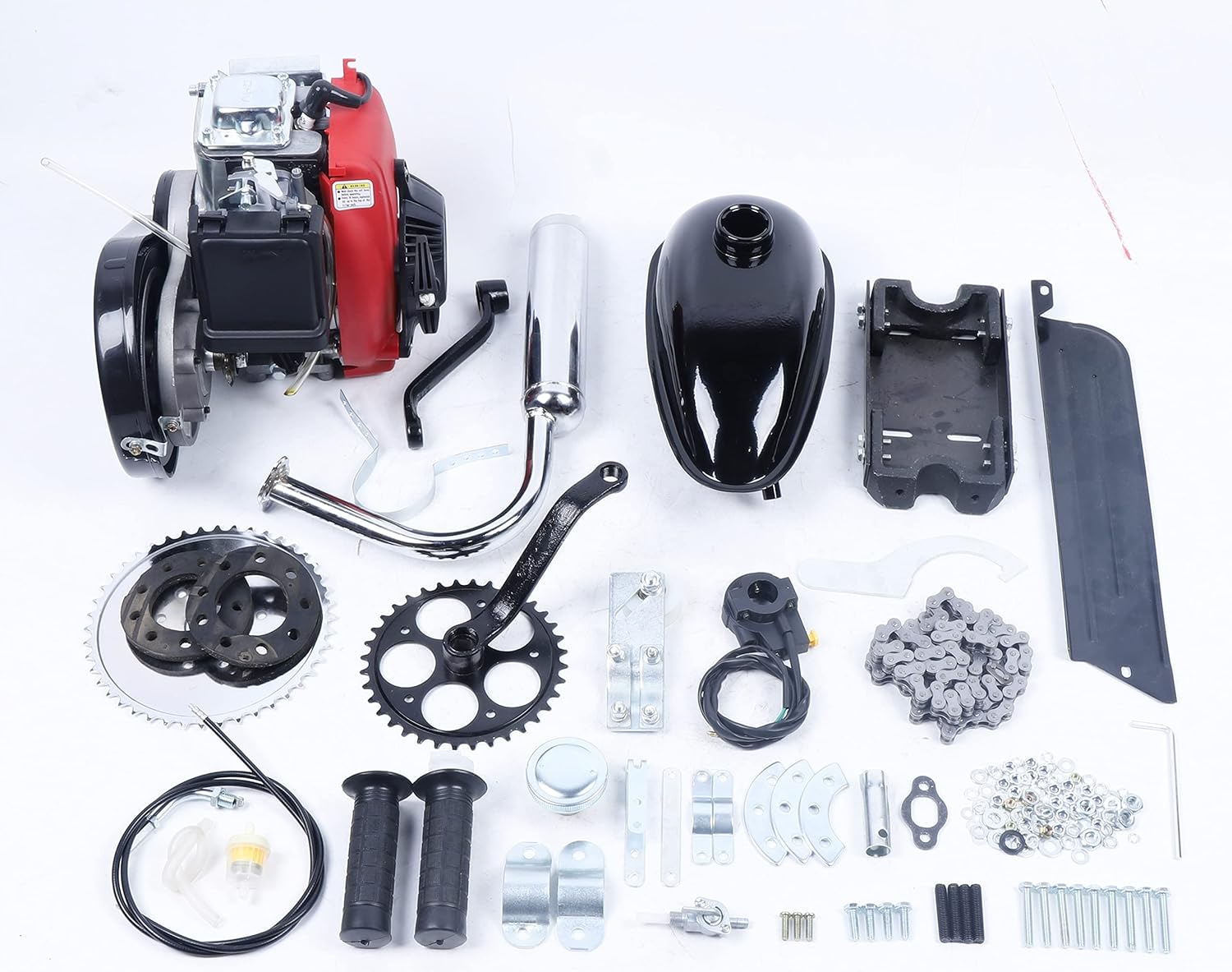 Amazon.com: HinLIaDa 49cc 4-Stroke Gas Petrol Motorized Bike Engine Motor Kit, Powerful Pull ...