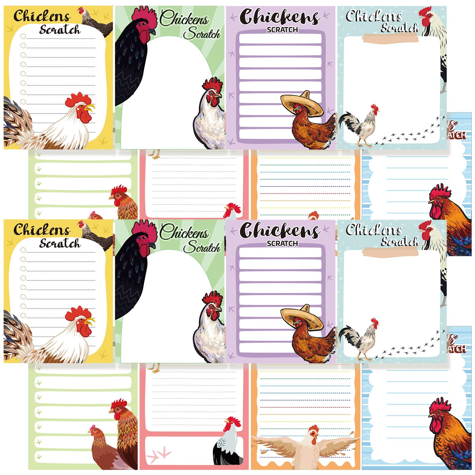 Amazon.com : PerKoop 16 Pieces Funny Chickens Sticky to Do Notepad ...