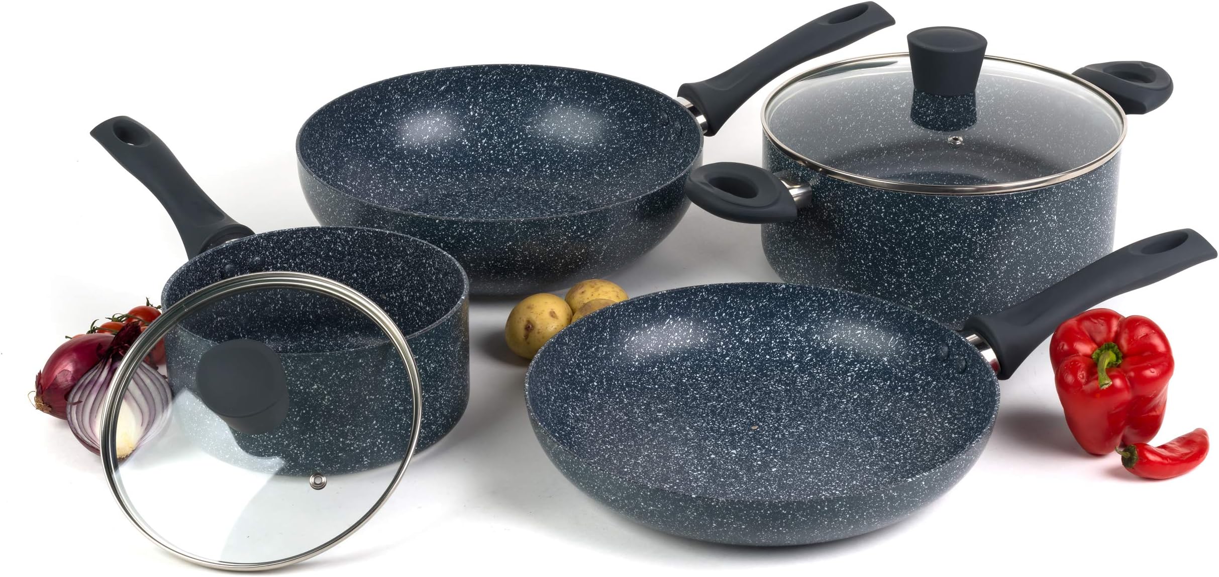 Tower T800072G Scandi Induction Pots and Pans Set, Non Stick, Soft ...