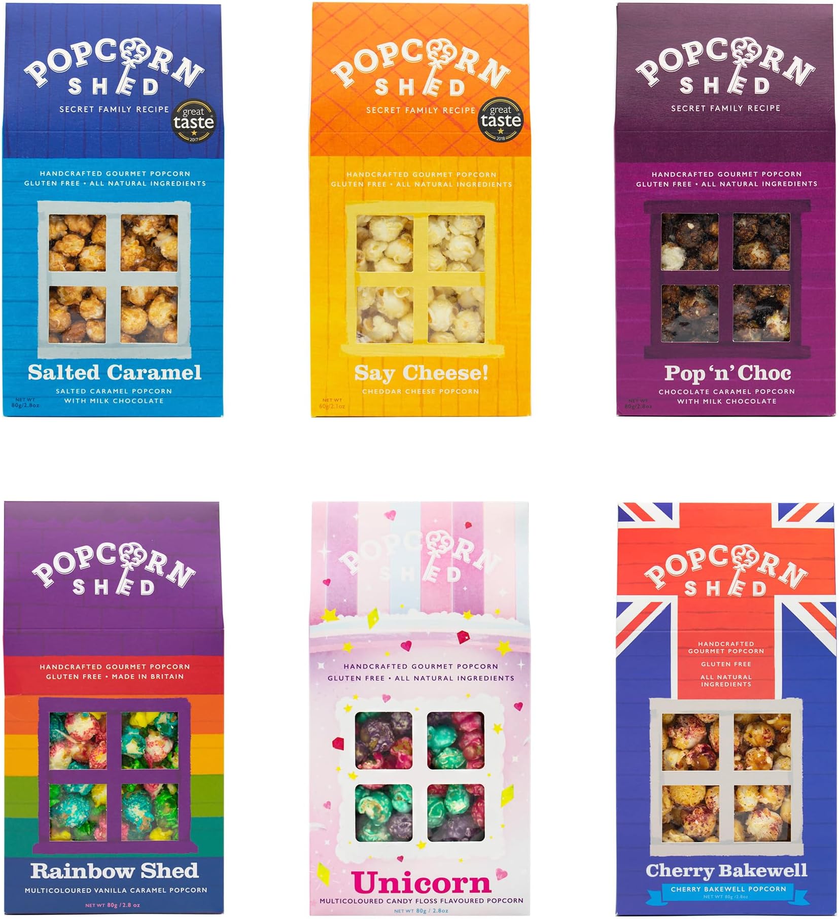Amazon.com : Popcorn Shed 6 Shed British Popcorn Variety Bundle ...