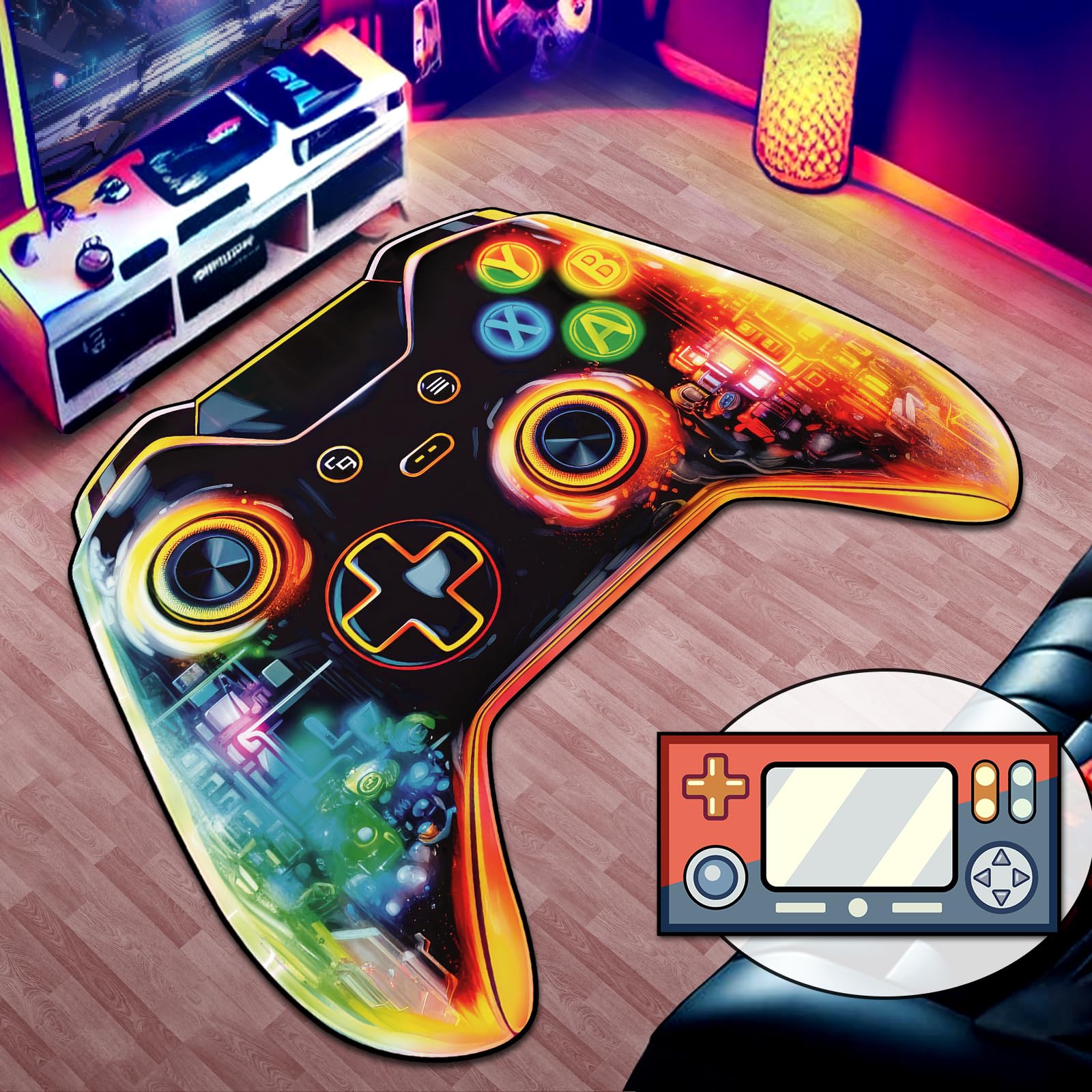 Amazon.com: 2PCS (Large & Mini) Gaming Area Rug Teen Boys Carpet, 3D ...