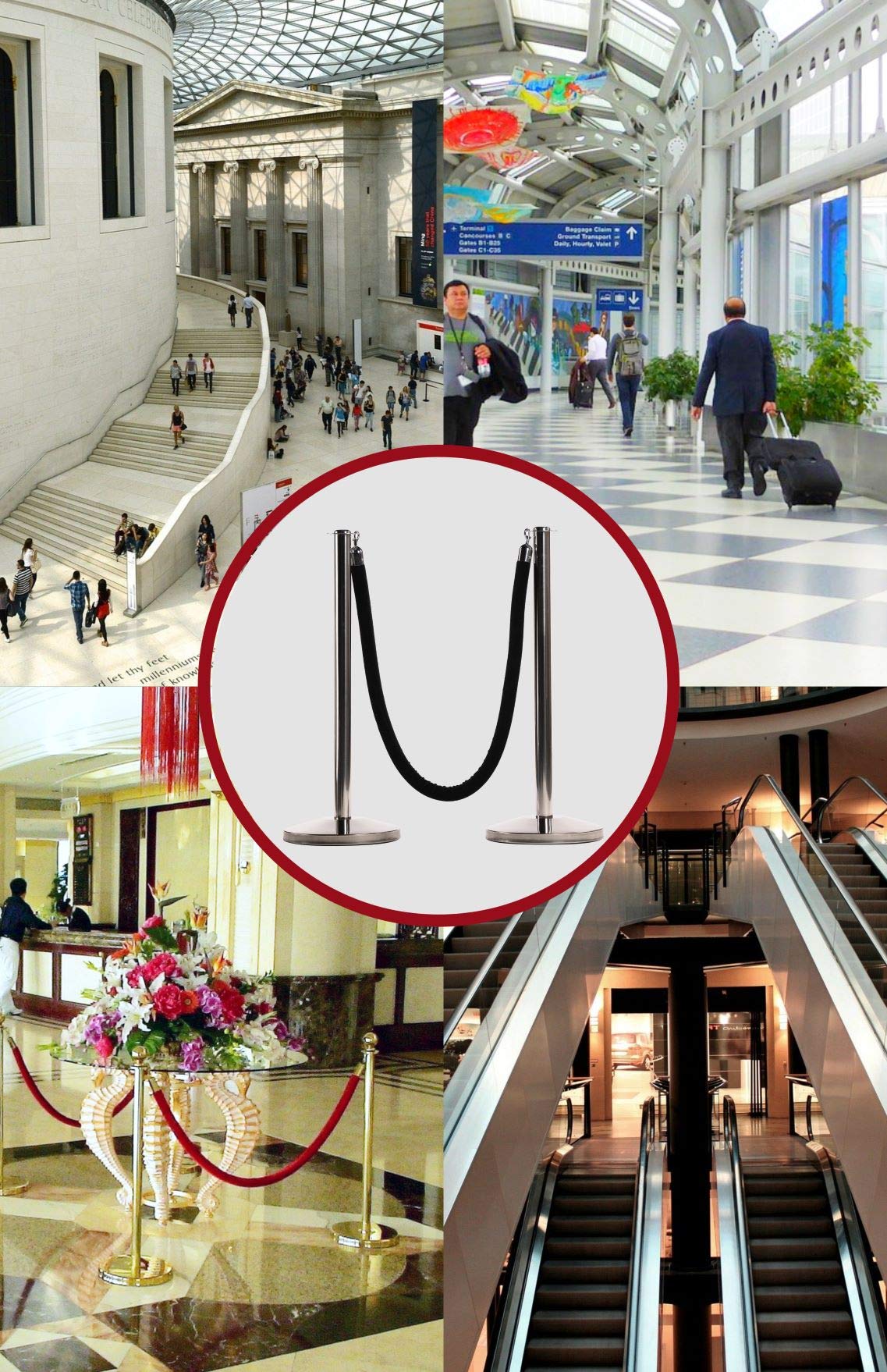 Snapklik.com : Montour Line Velvet Hanging Stanchion Rope Foam Core, 6 ...