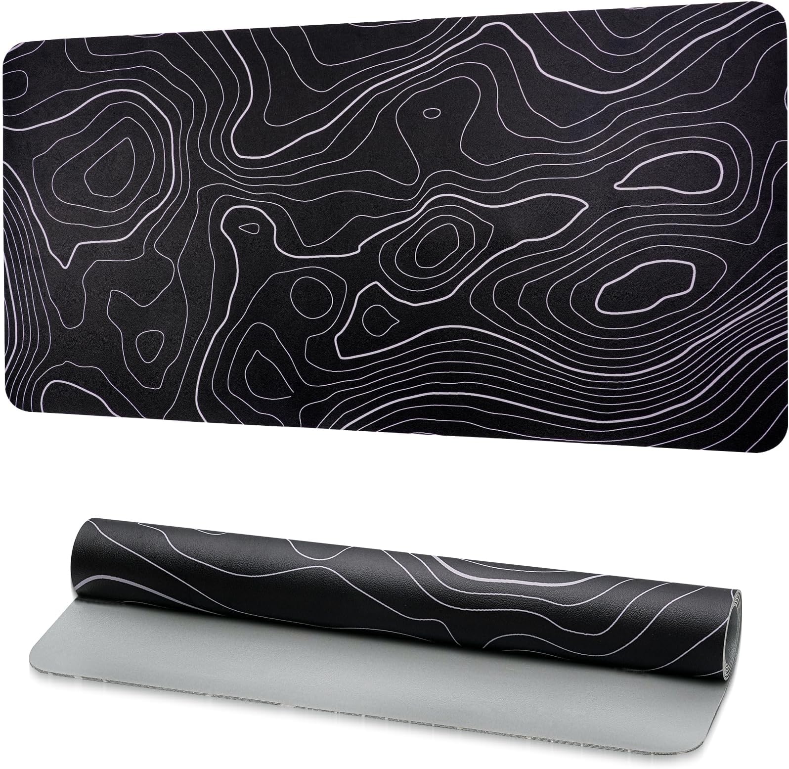 Amazon.com : Laokiiy Desk Mat, Desk Pad Dual Leather Sided Desktop Mat ...