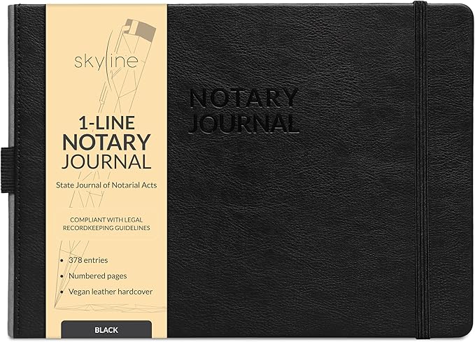 Amazon.com : Skyline 1-Line Notary Journal – Official Notary Public ...
