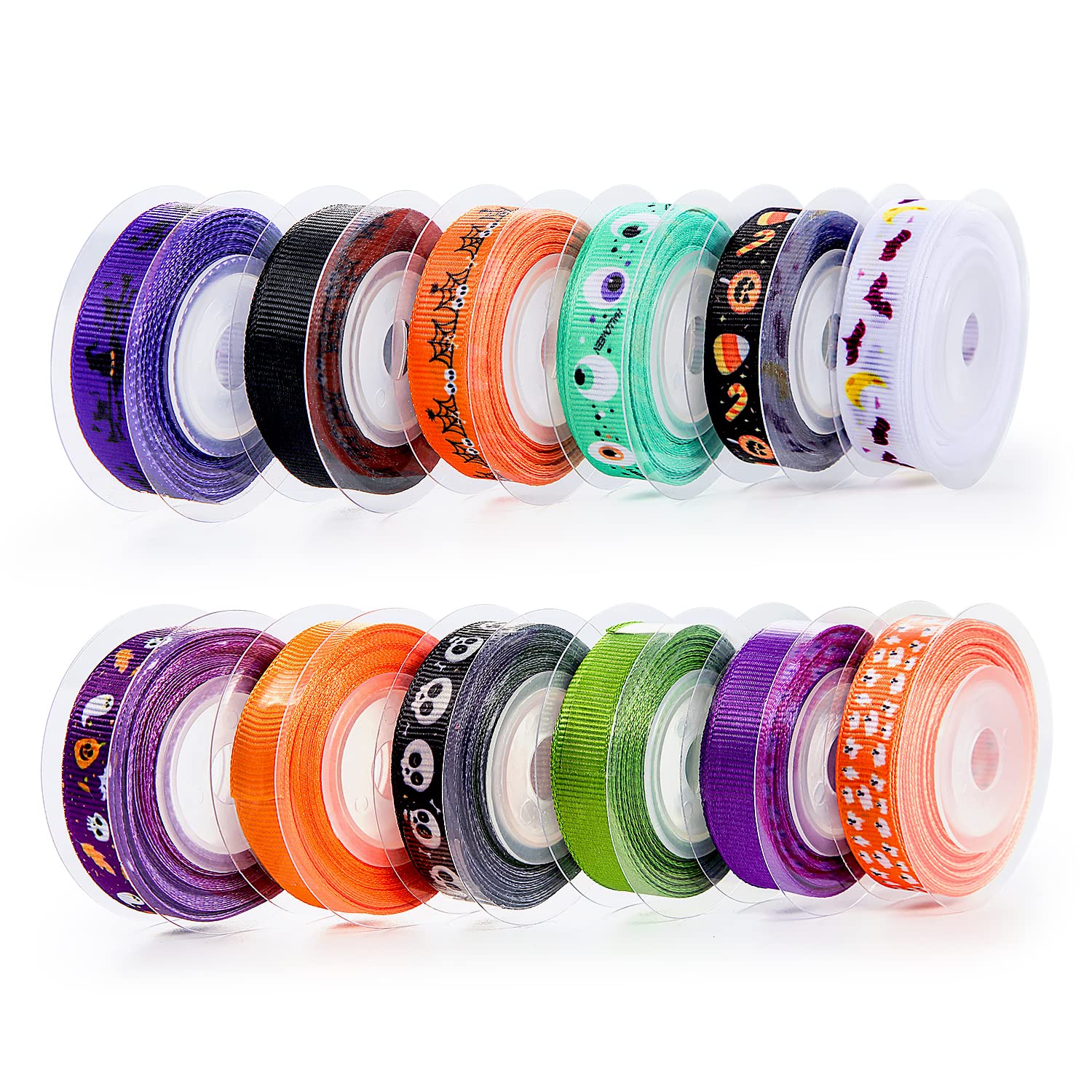 Amazon.com: LUTER 12 Rolls Halloween Ribbon, Skull Spider Pumpkin ...