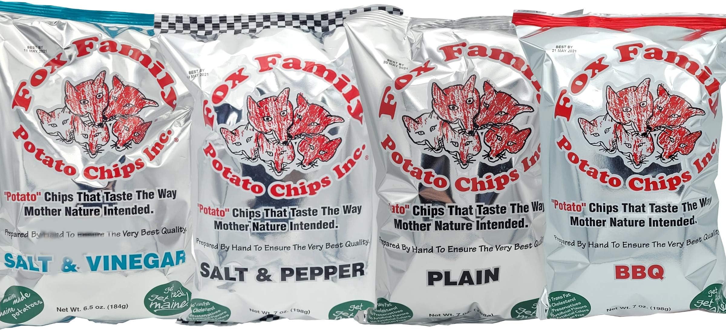 Amazon.com: Fox Family Potato Chips, 7oz, Made in Maine - Gluten Free ...