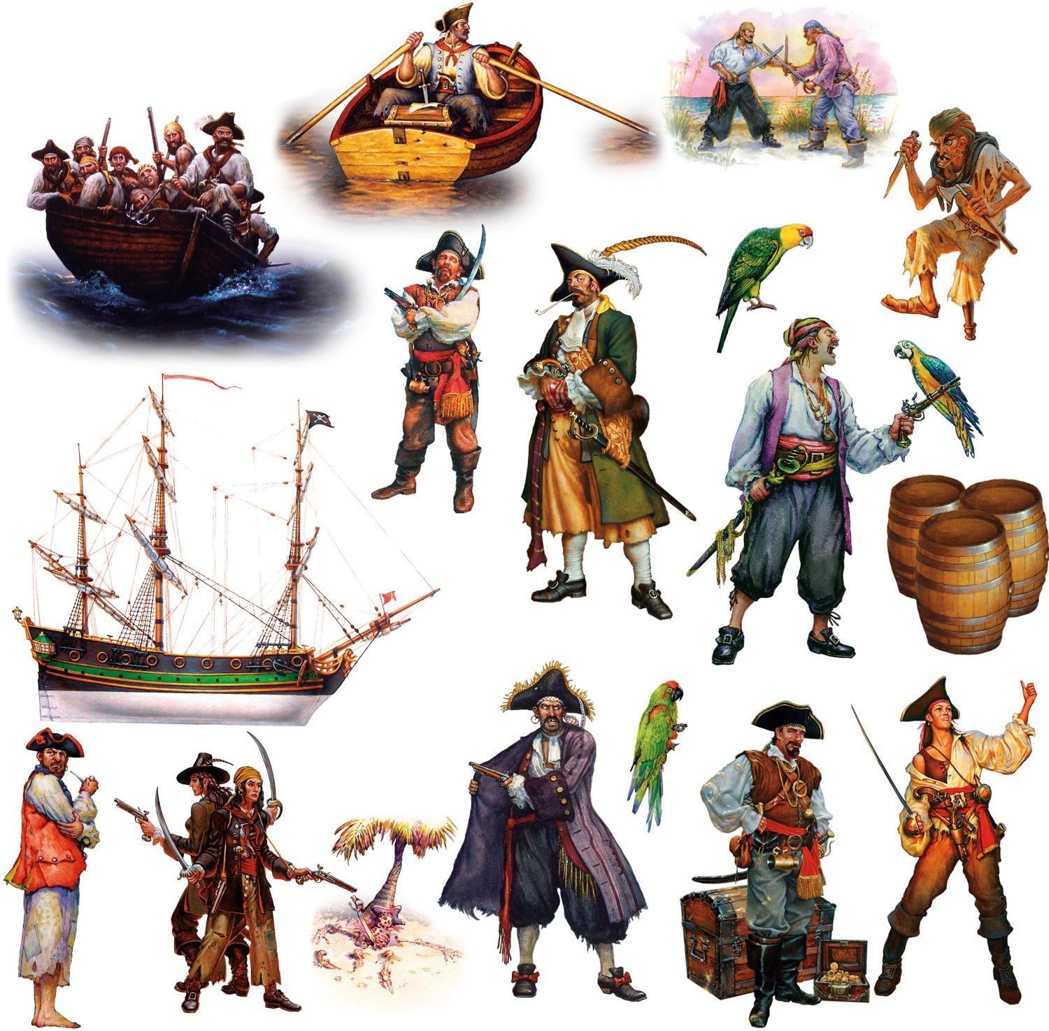 Amazon.com: RoomMates RMK1041SCS Pirates Peel & Stick Wall Decals : Baby