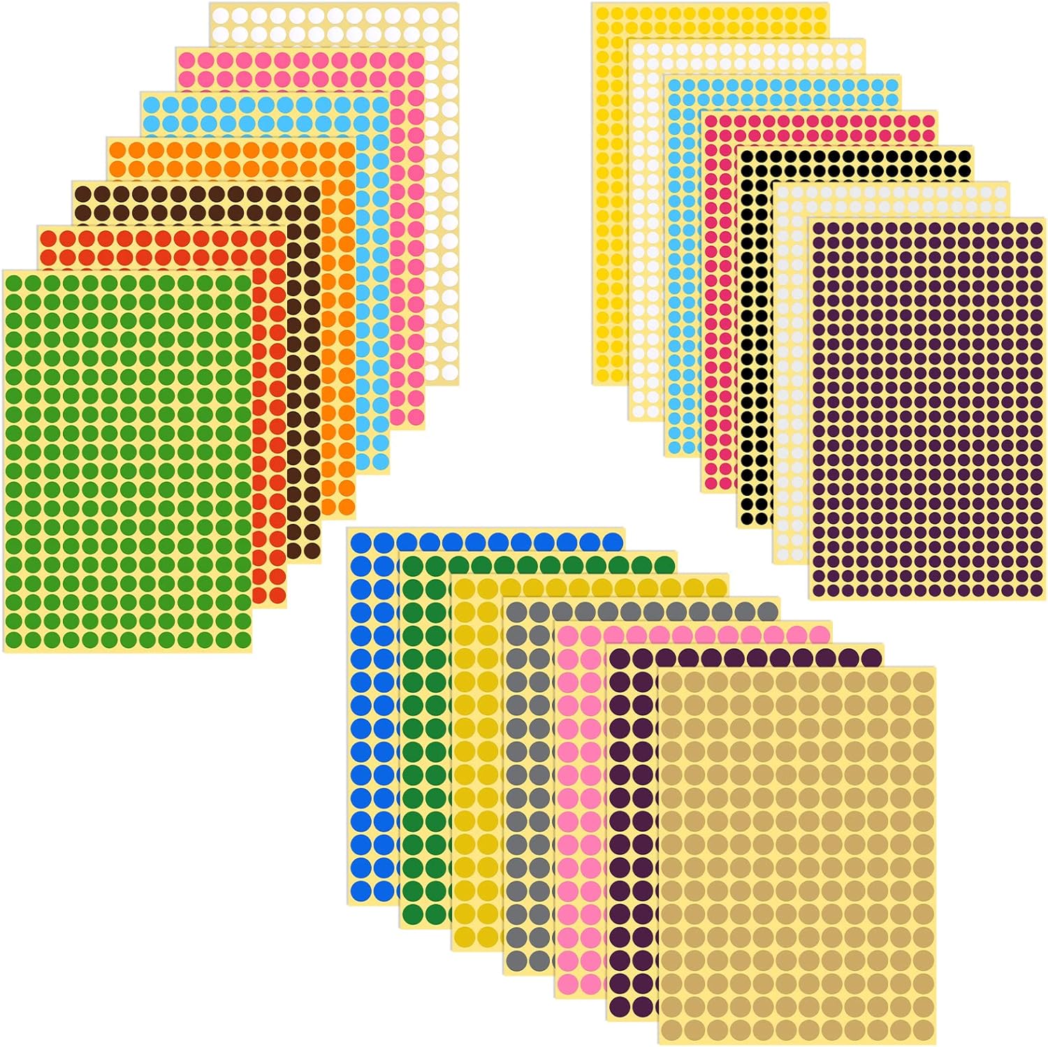 Vicloon 6076Pcs Etichette Adesive Colorate, Etichette Autoadesive ...