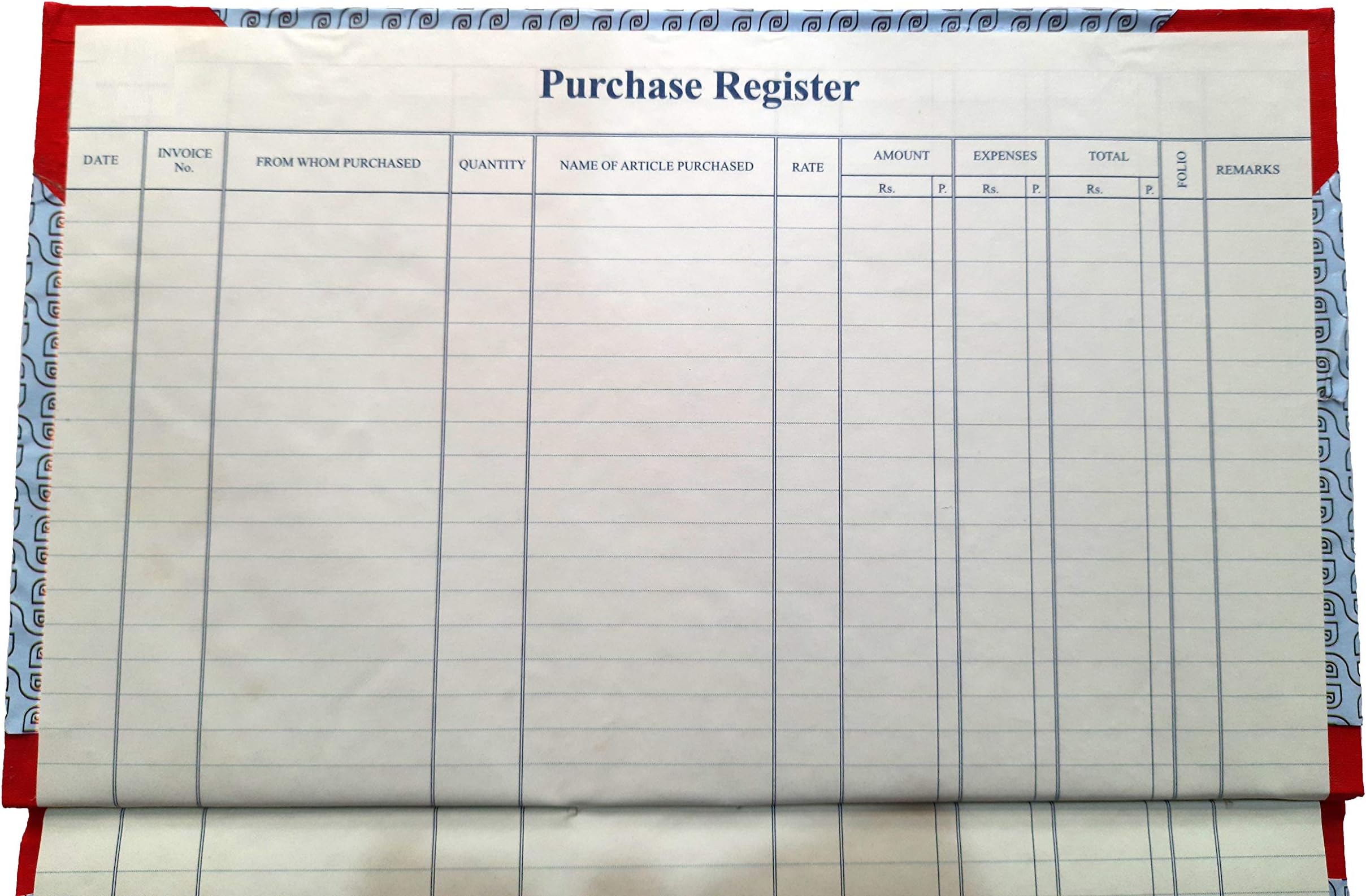 LRS Purchase Register - 70 GSM Ledger Paper - Hard Bound (60 Pages ...