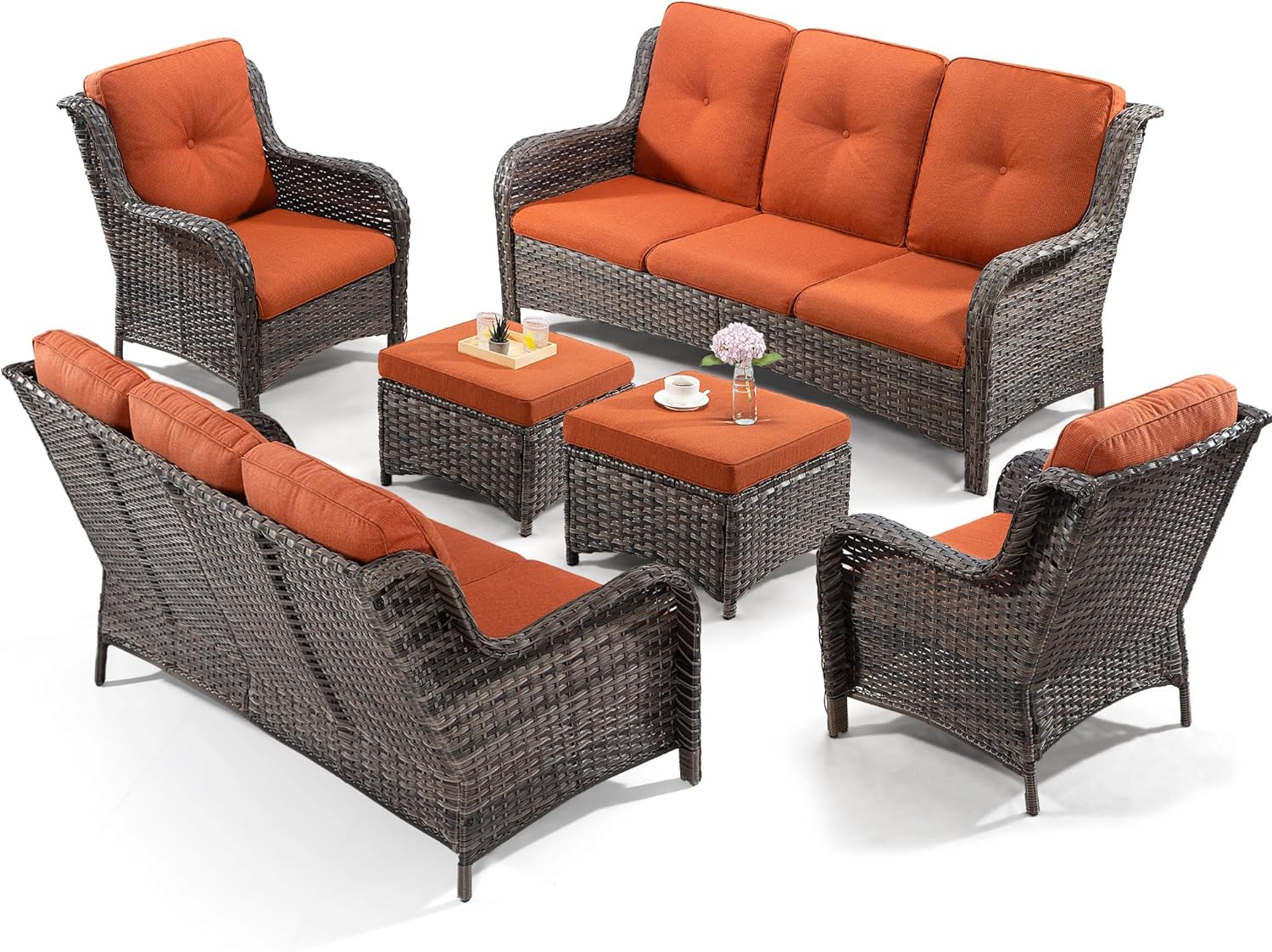 Amazon.com: Joyside Patio Furniture Set 6 Pieces - Outdoor Rattan ...