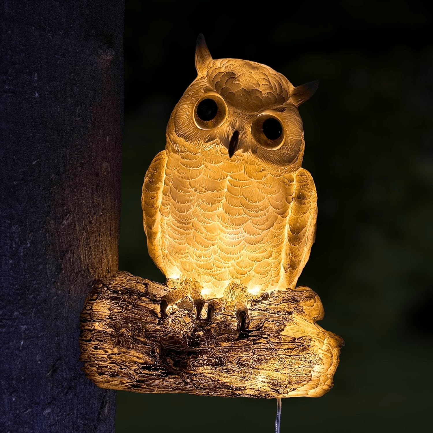 Amazon.com : YOLIGHT Solar Owl Tree Hugger, Owl Garden Statues Lights ...