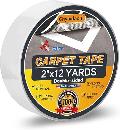 Amazon.com: Chyaidach Double Sided Carpet Tape[2" x12yd]Rug Gripper ...