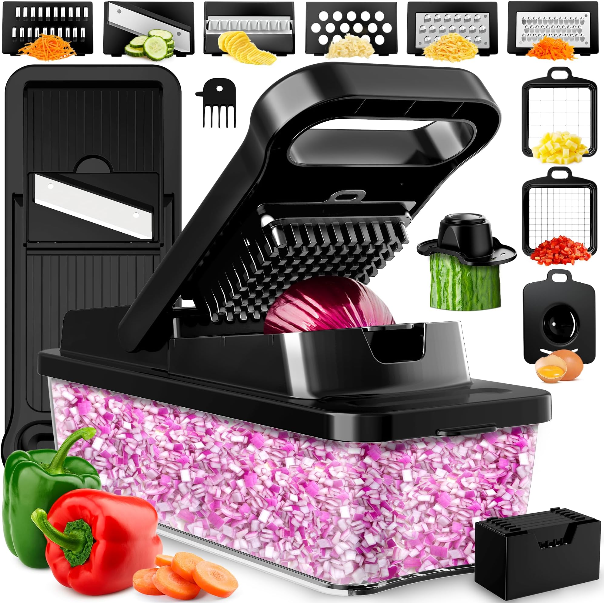 Amazon.com: PrepNaturals Vegetable Chopper with Container, Veggie ...