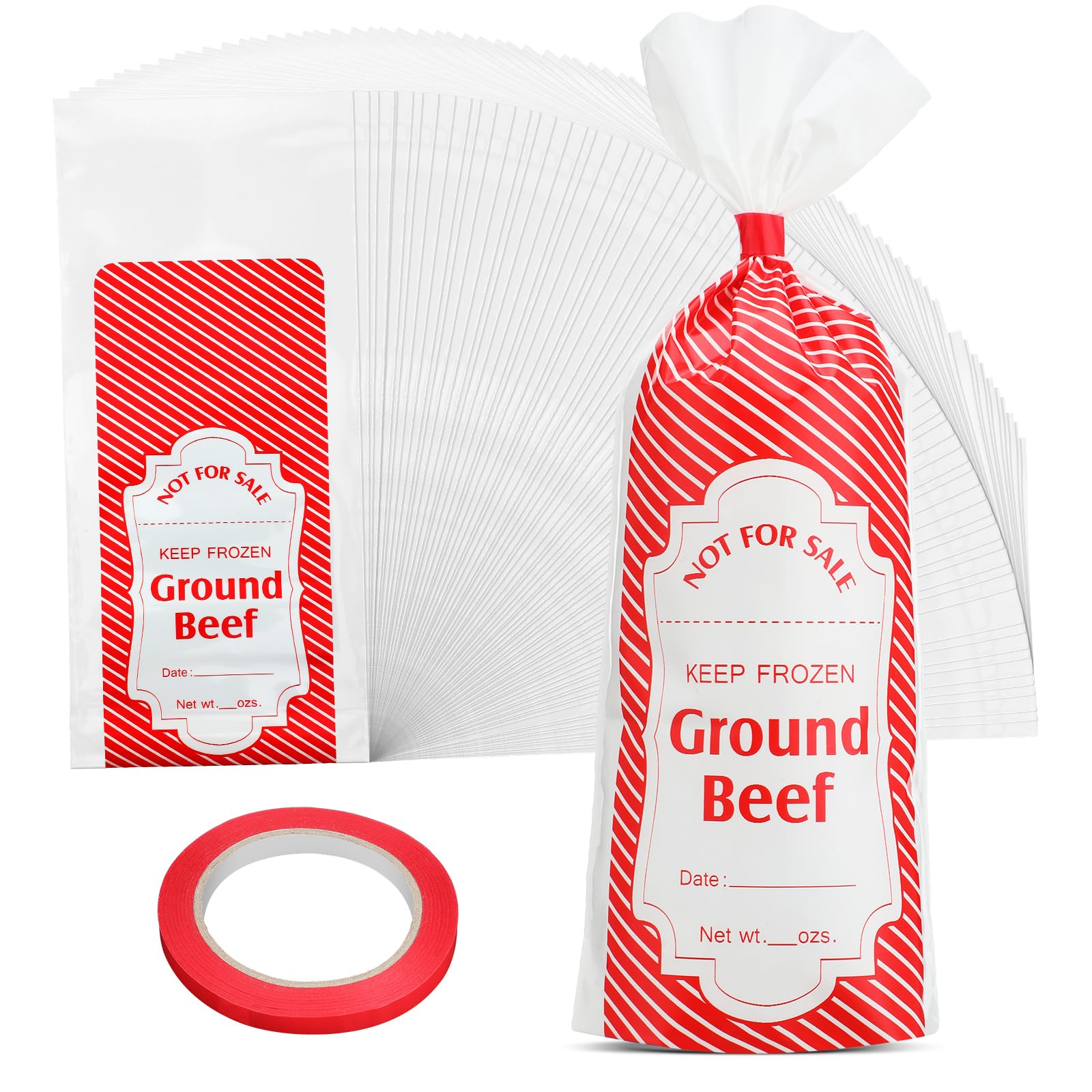Snapklik.com : Cholemy 1 Lb Red Plaid Ground Beef Freezer Bags ...