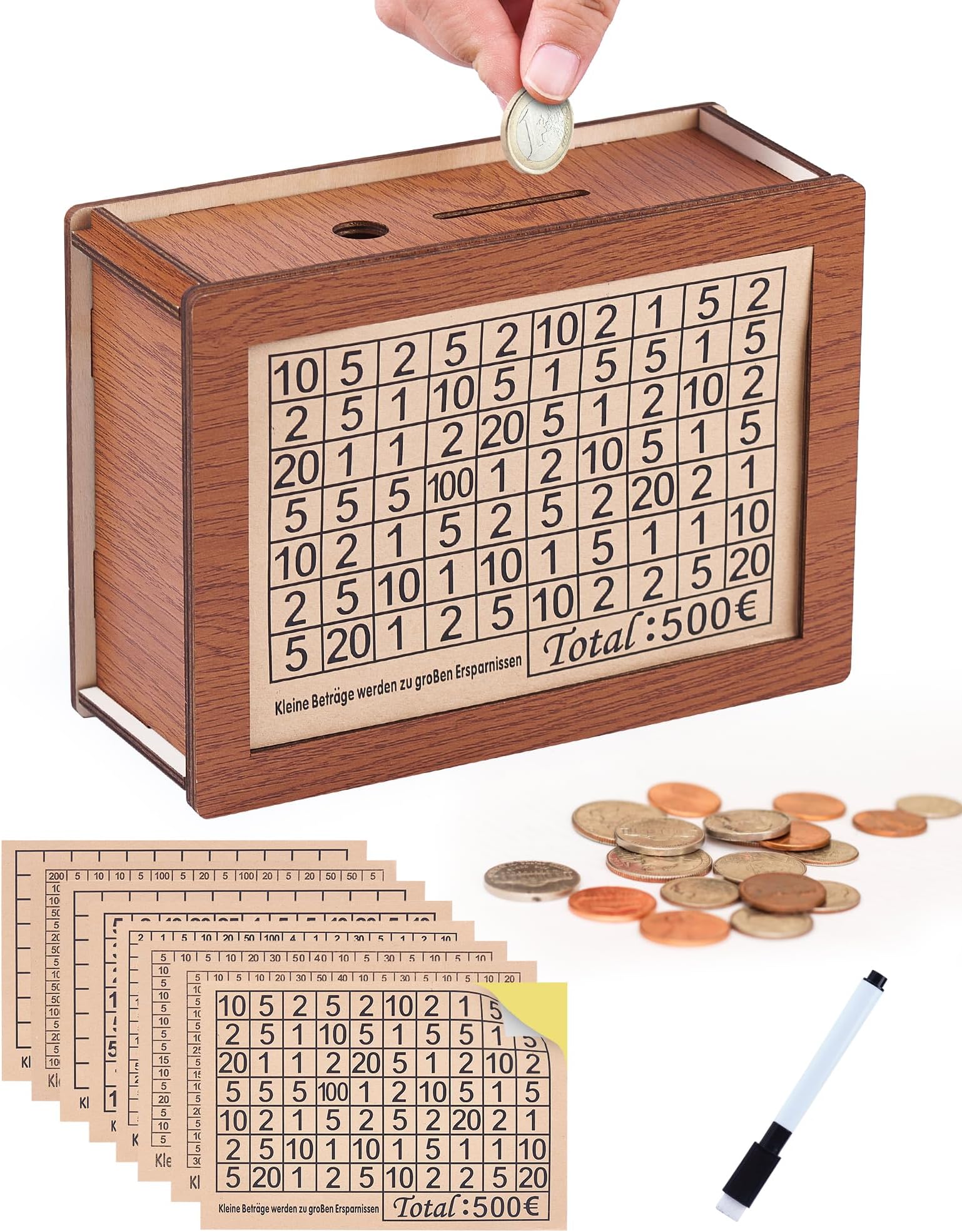 Spardose Aus Holz Sparbox Mit Zahlen Ankreuzen Spardose Holz Deine Spar ...