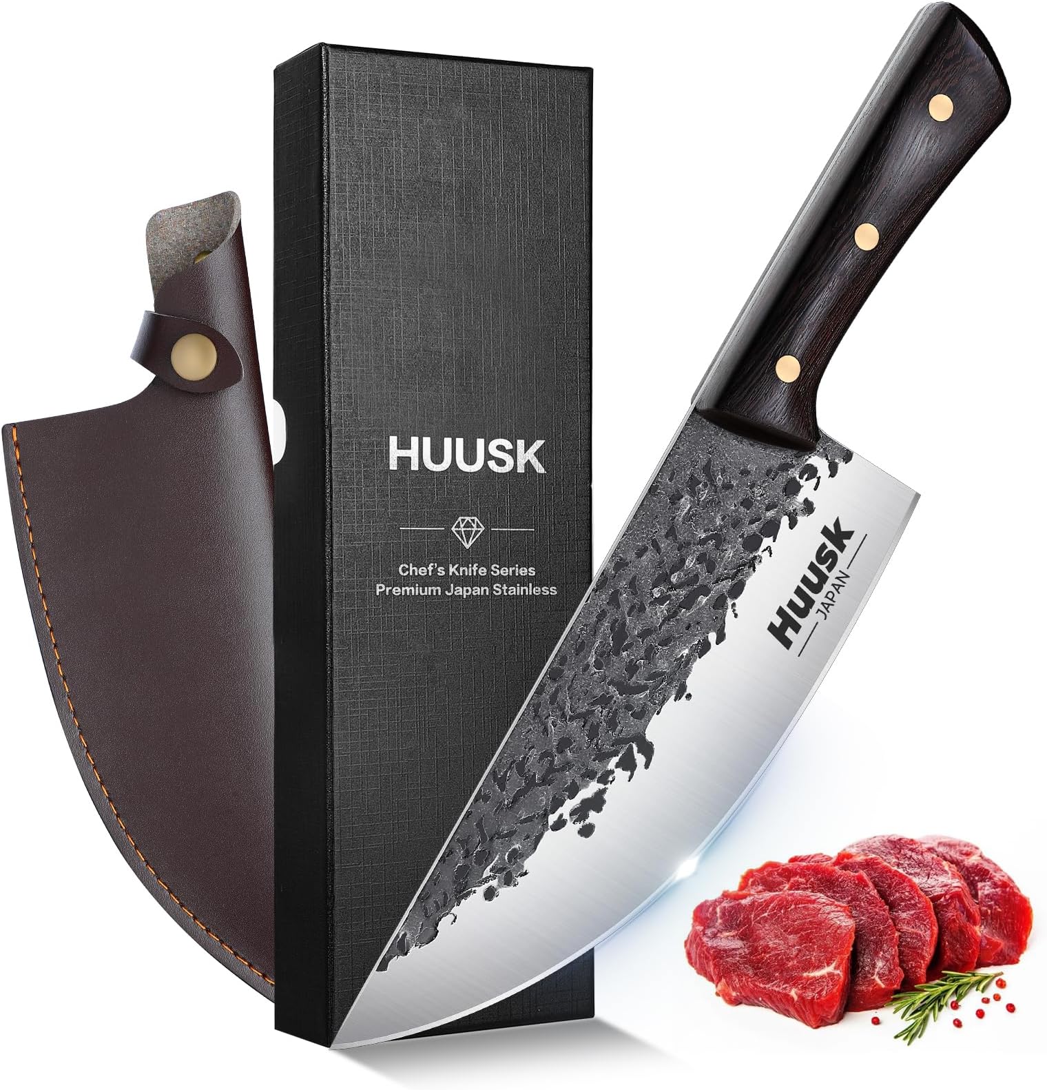 Amazon.com: Seido Knives Tora Tsuki Cleaver Knife Outdoor Knife with ...