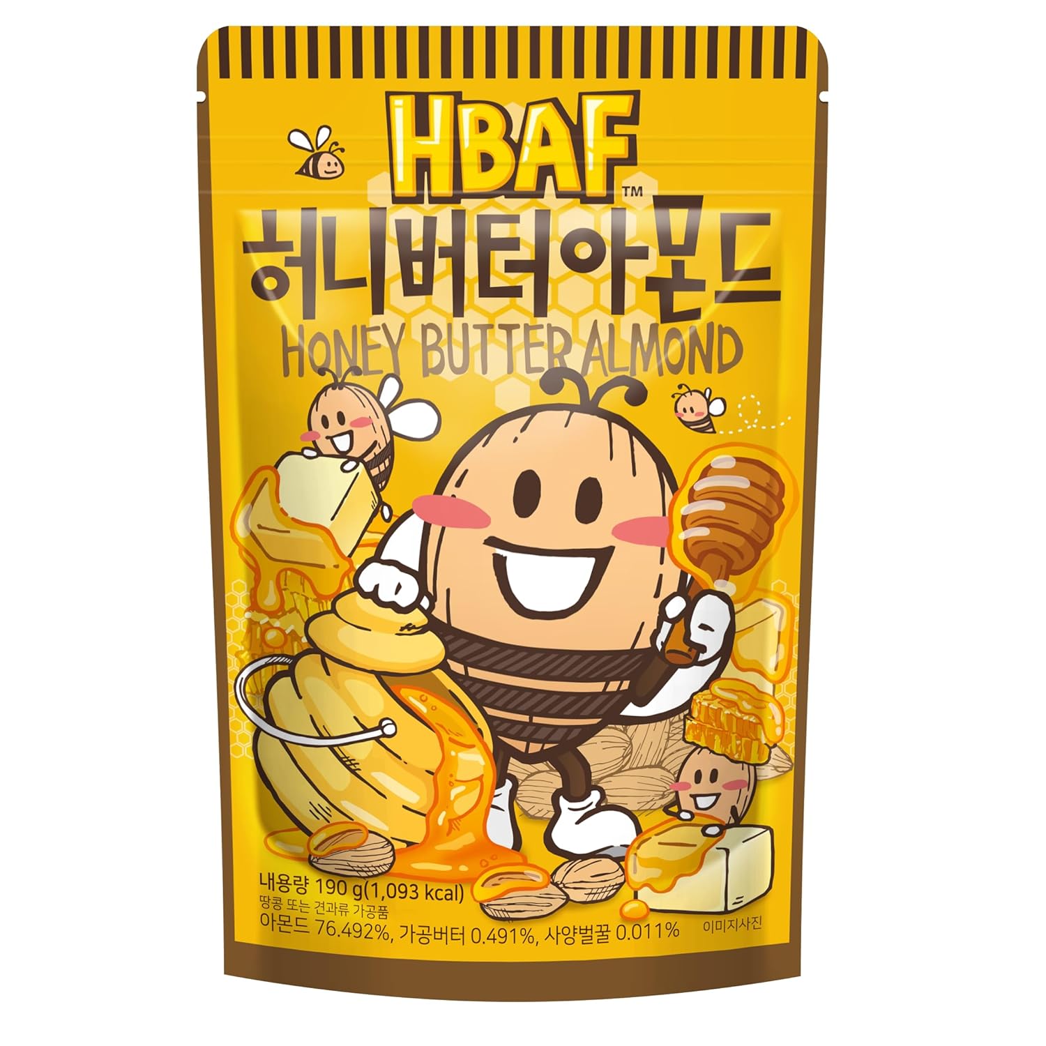 Amazon.com : HBAF [Official Gilim Korean Honey Butter Seasoned Almonds Nut Snack | Gluten Free ...