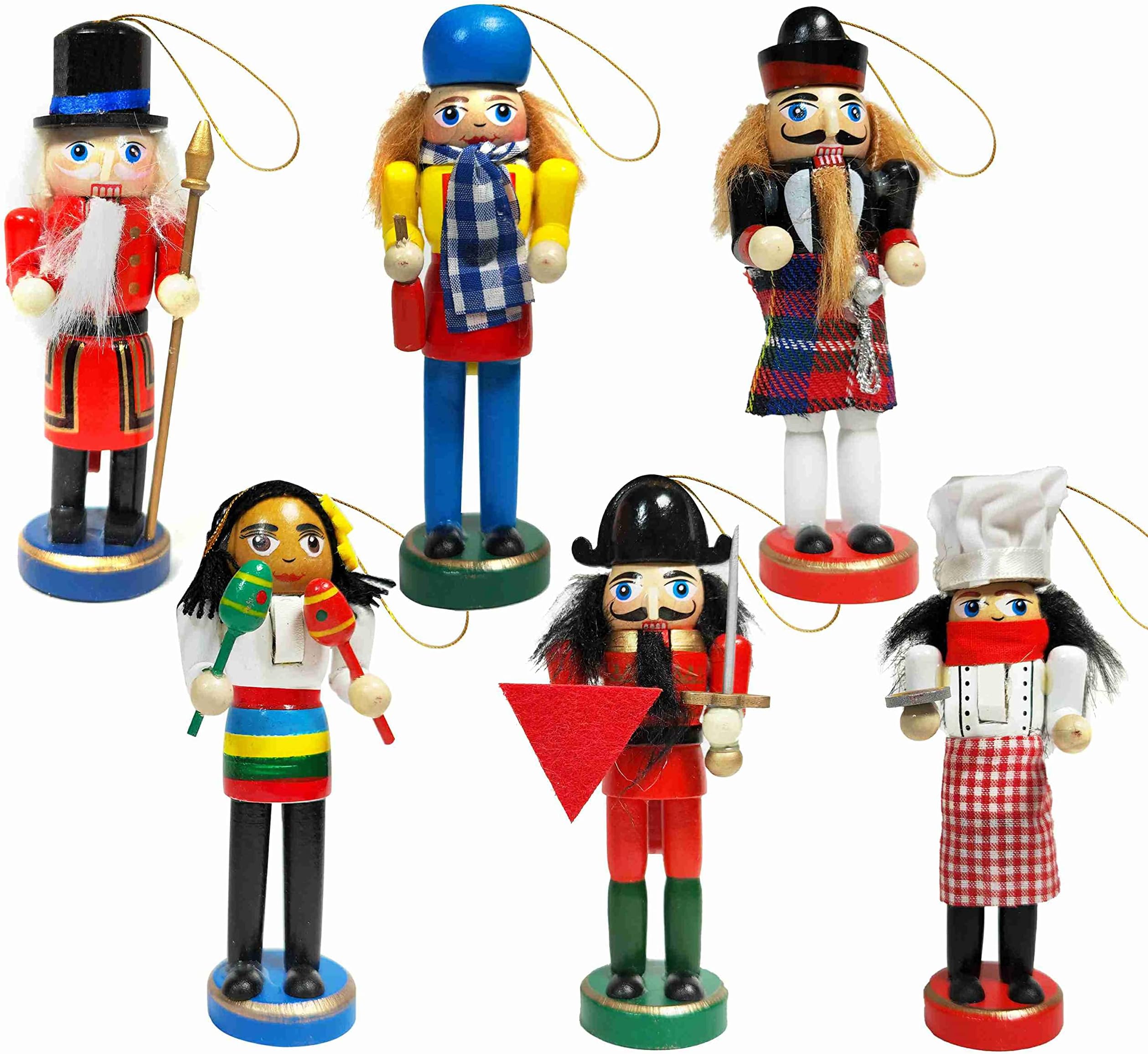 Amazon.com: Wooden Christmas Nutcracker Puppet Ornament - 12 inch Tall ...
