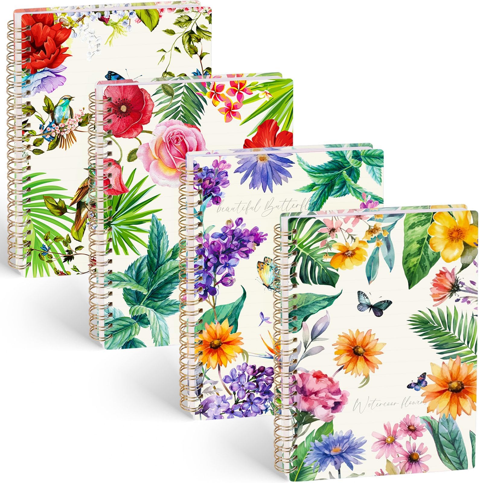 Amazon.com : HEYPLACE 4PCS Spiral Notebooks A5, 6.1 * 8.1 Inches, 80 ...