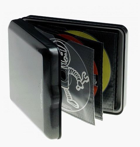 cdProjects SC22MBk Steel Case (22/12-CD Capacity, Metallic Black Finish ...