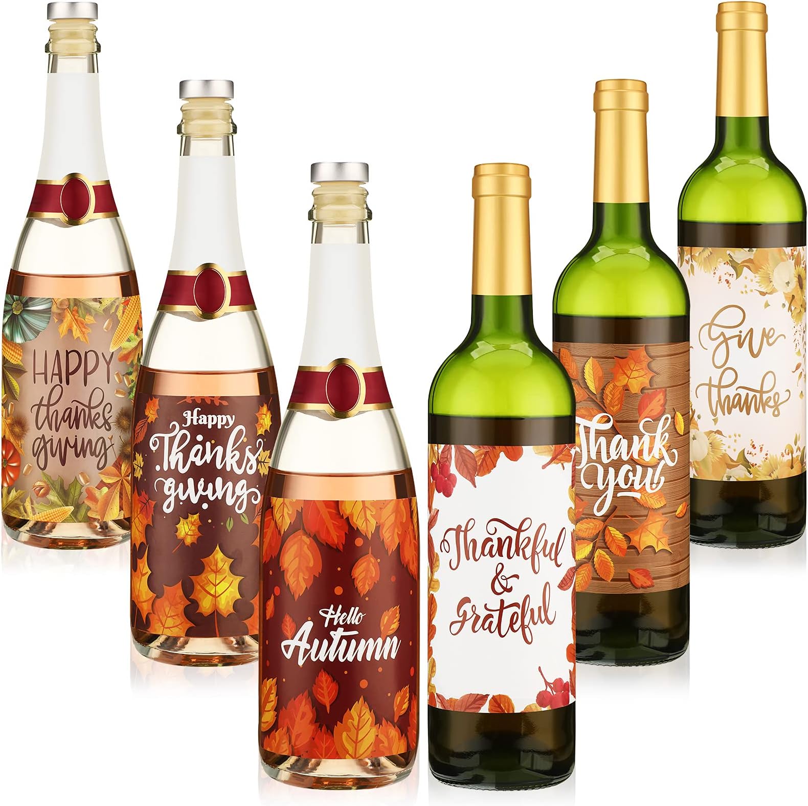 Amazon.com: 90 Pcs Thanksgiving Wine Bottle Labels Stickers for ...