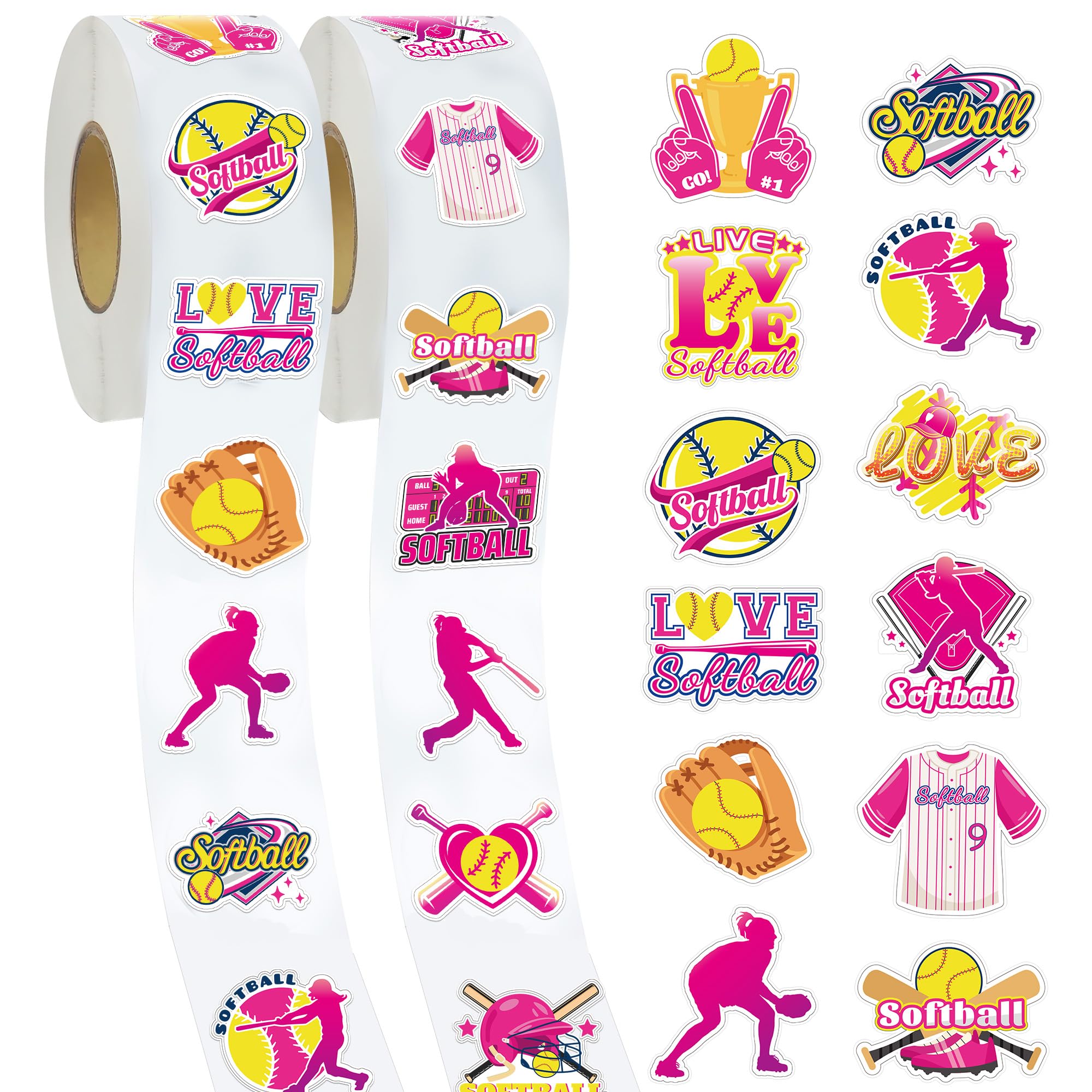Amazon.com: Luvsweets Softball Stickers for Girls, 1000 Pcs Sport ...