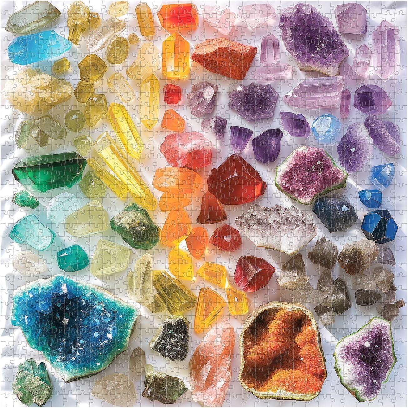 Amazon.com: Colorful Crystal Puzzles for Adults 1000 Pieces, Rainbow ...
