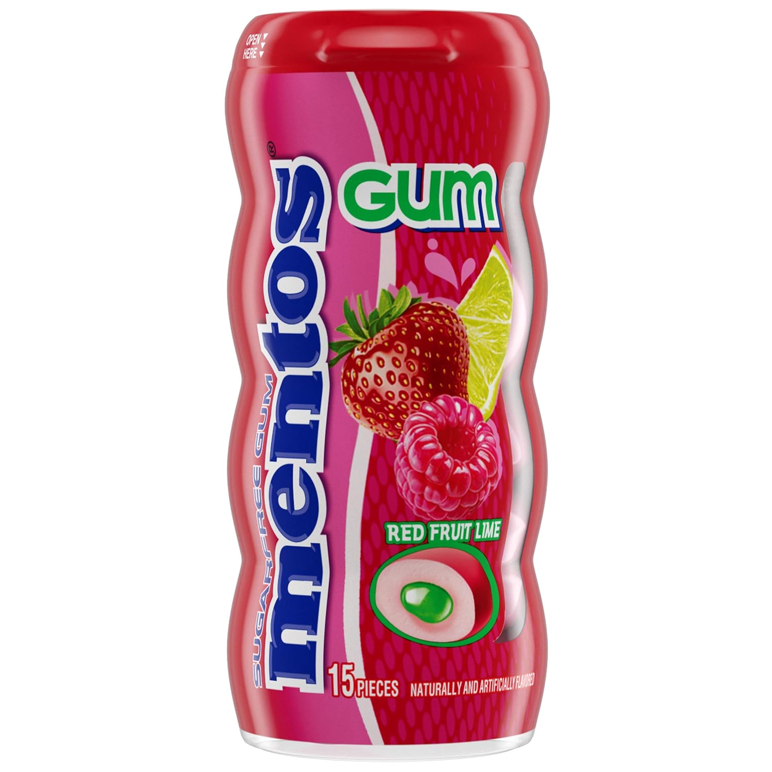 Amazon.com : Mentos Sugar-Free Chewing Gum, Tropical Red Fruit Lime ...