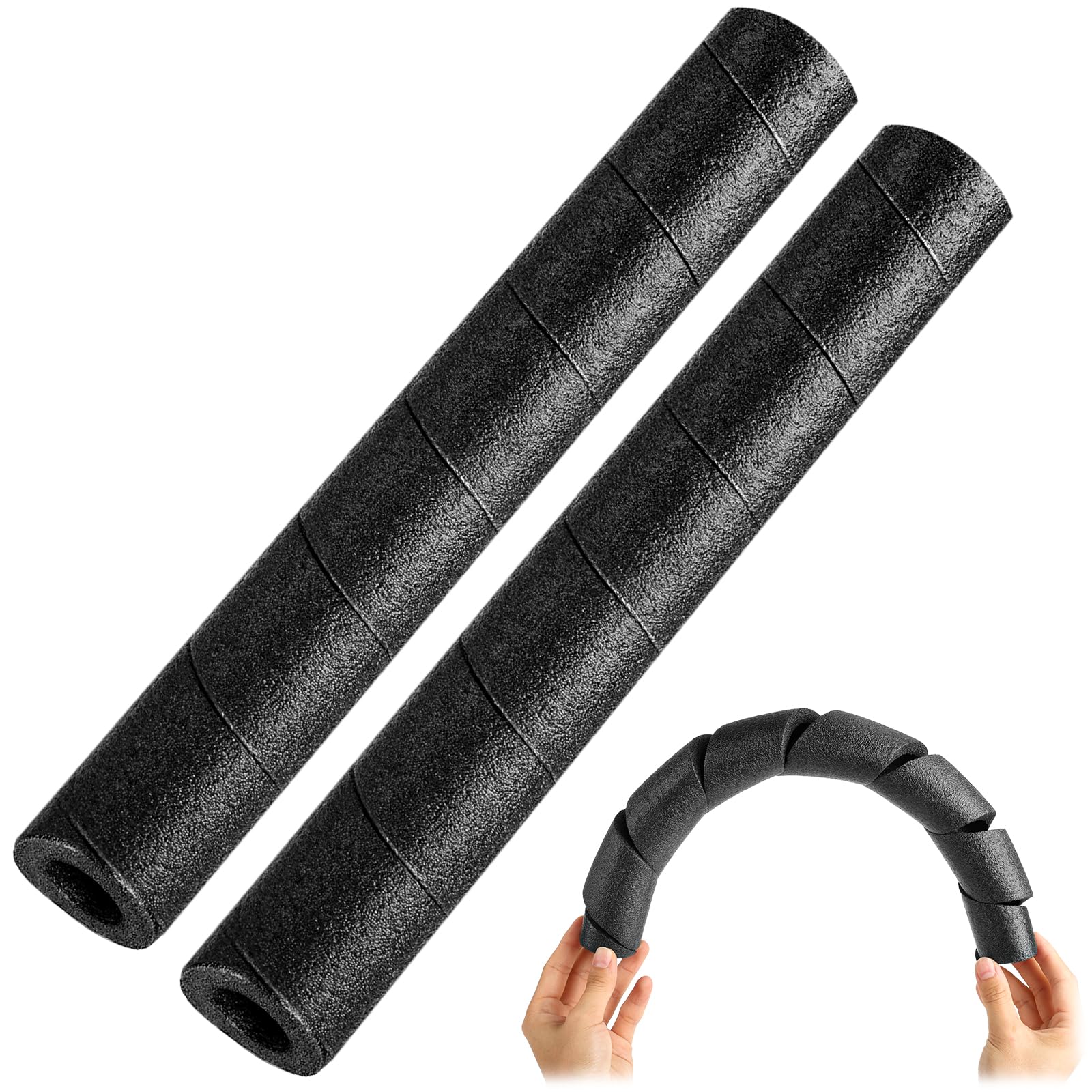 UCandy 2 Pcs Pipe Insulation Foam Wrap, 15.7 Inch Black Foam Pipe ...