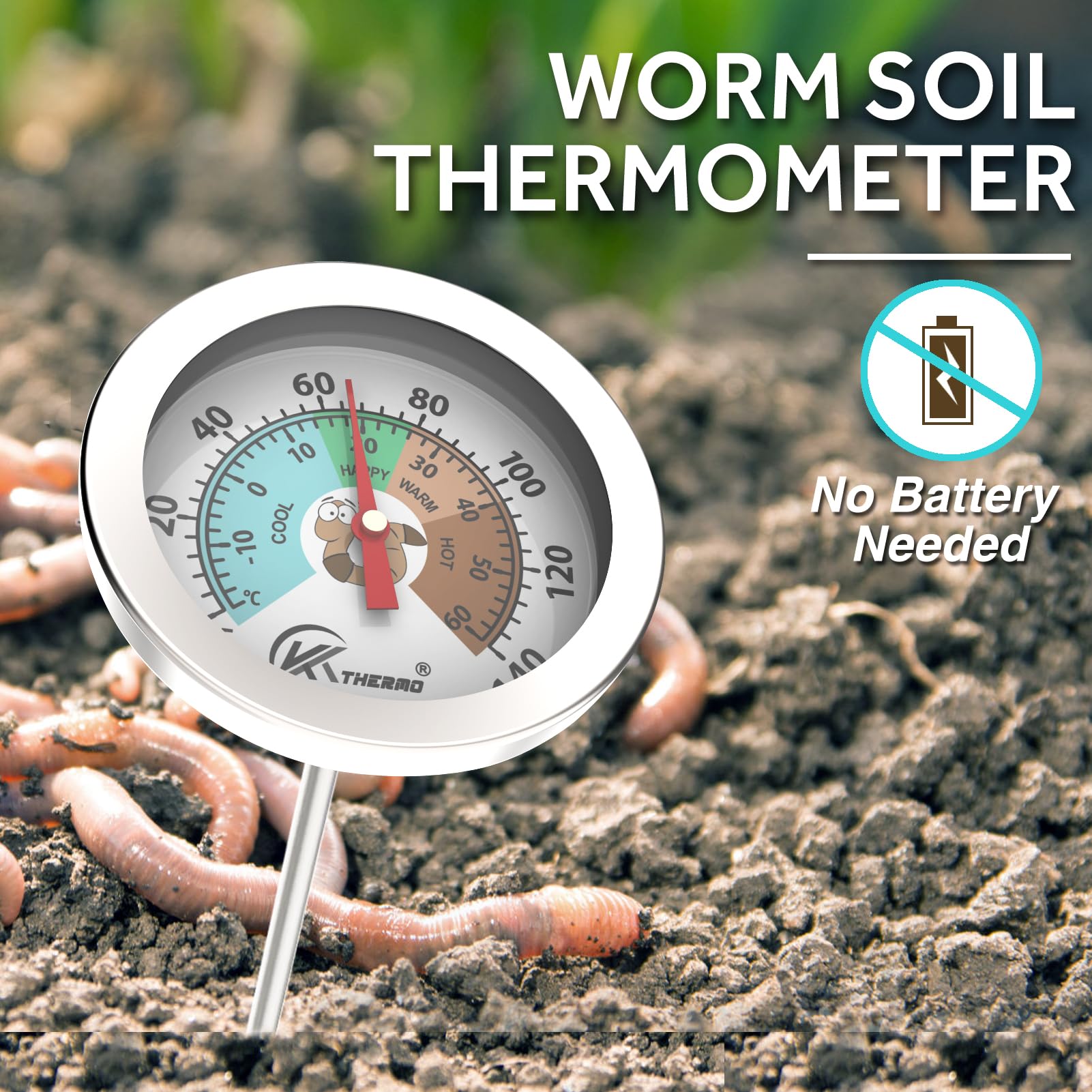 Snapklik.com : KT THERMO Compost Soil Thermometer Worm Thermometer Out ...