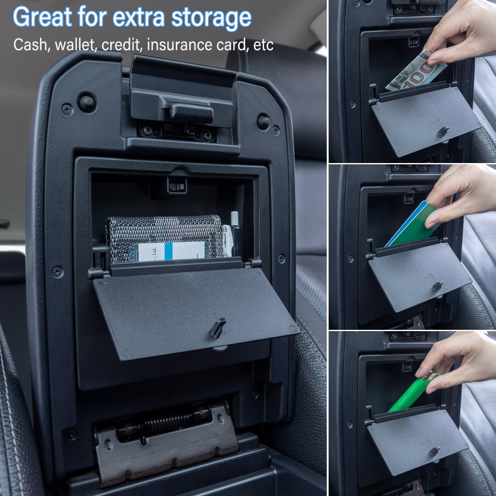 JKCOVER Center Console Hidden Box Organizer Compatible with 2016-2021 ...