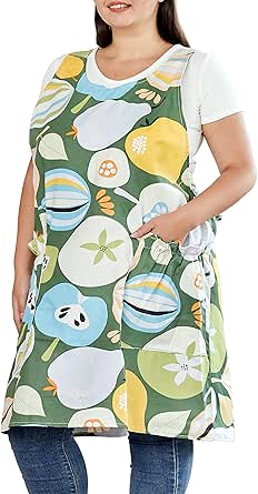 Amazon.com: Big Big Cotton Linen Cross Back Plus Size Aprons for Women ...