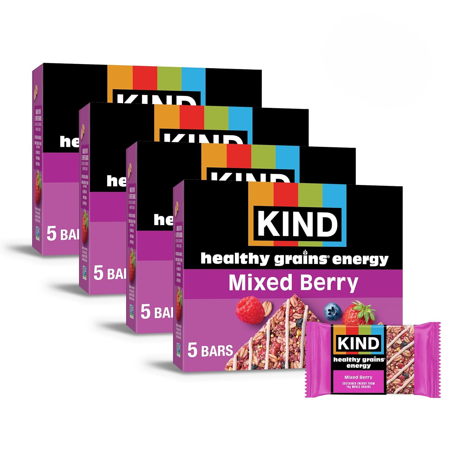 Amazon.com : KIND Healthy Grains Energy Bars, Mixed Berry, 19g Whole ...