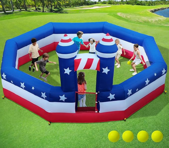 Amazon.com: GYMMALL Gaga Ball Pit Inflatable 15FT with Built-in Air ...