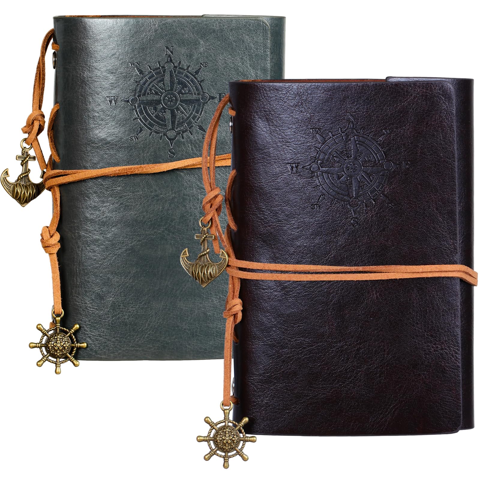 Leather Writing Journal Refillable Travelers Notebook Vintage Embossed ...