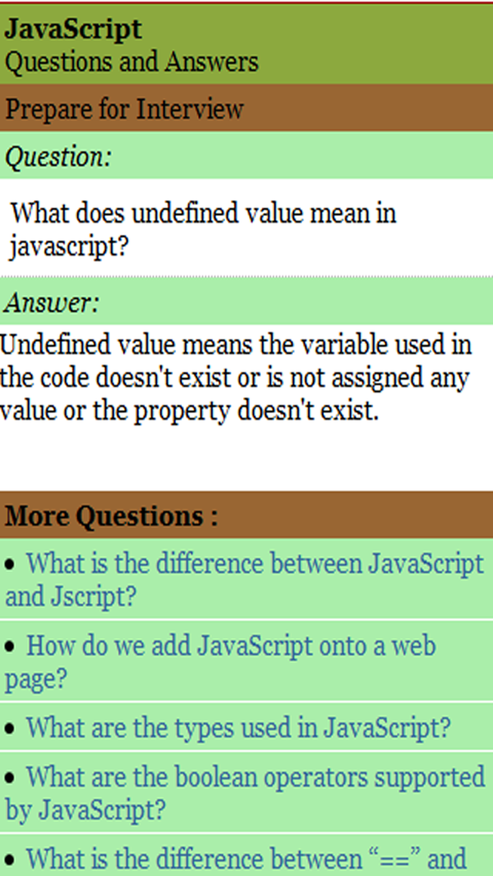 JavaScript Interview Q & A - App on Amazon Appstore