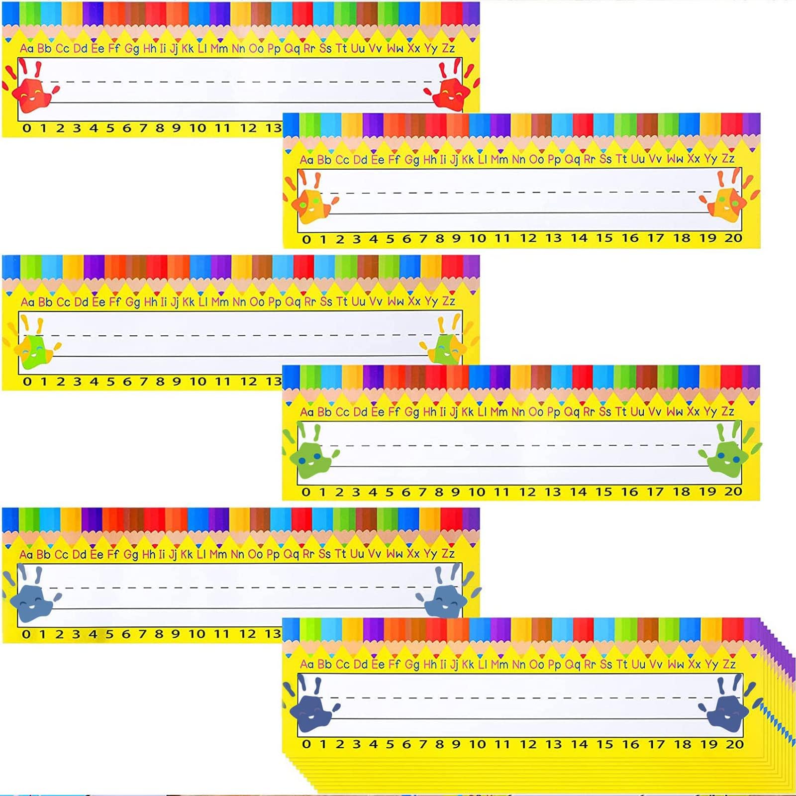 Amazon.com: 60pcs Name Plates for Classroom Desk Traditional Manuscript ...