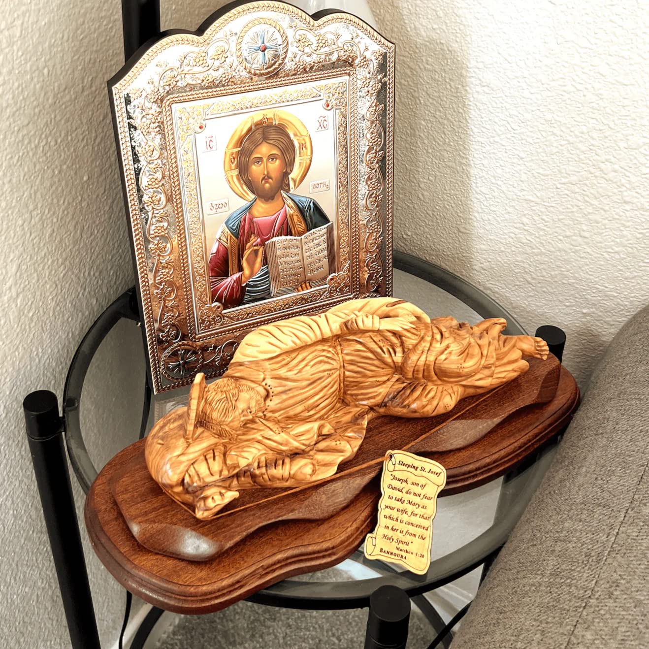 discounted sale 5- Olive Wood Sleeping Saint Joseph Sculpture