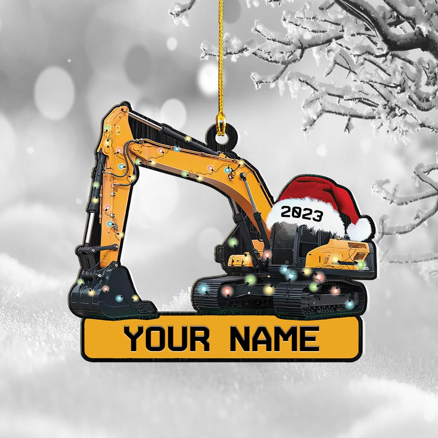 Amazon.com: Personalized Excavator Christmas Ornament, Custom Excavator ...